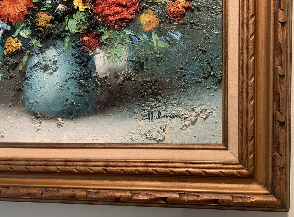 Outstanding Robert Helman Heavy Textured Oil Painting Canvas Still Life ...