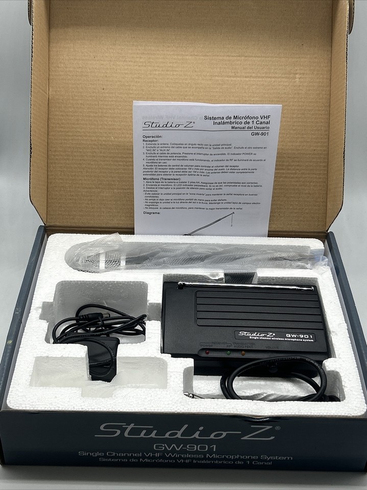 Studio Z, GW-901, Single Channel VHF Wireless Microphone System | eBay