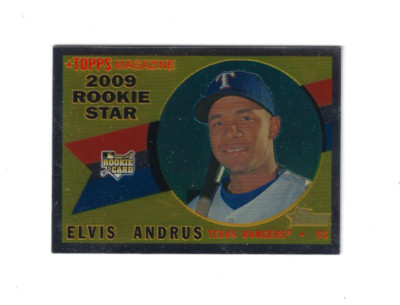 ELVIS ANDRUS 2009 TOPPS HERITAGE CHROME ROOKIE STAR 1483/1960 TEXAS ...