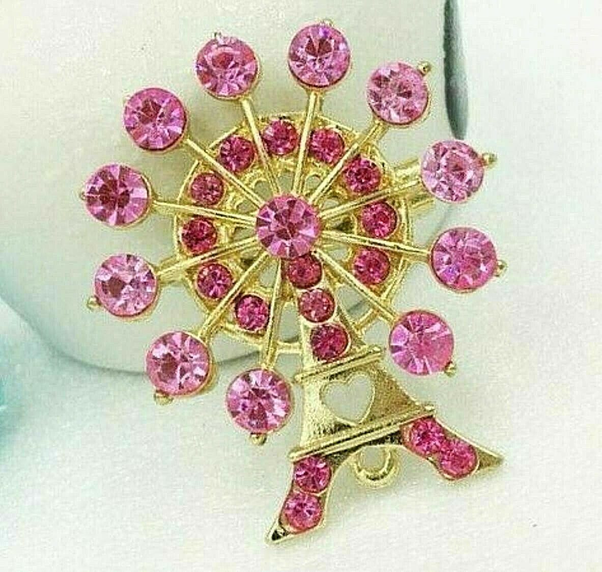 Pink FERRIS WHEEL Rhinestone CIRCUS Amusement THEME Park Eiffel ...