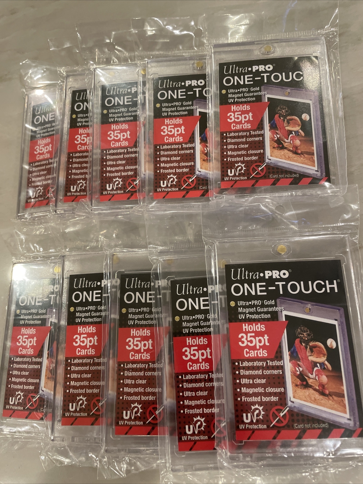 10 Ultra Pro Magnetic 35pt One Touch Card Holders WITH 10 Fitted Bag ...