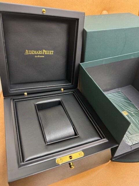 Audemars Piguet AP case Royal Oak Shinny Wood Watch Box w Cards Bag and ...