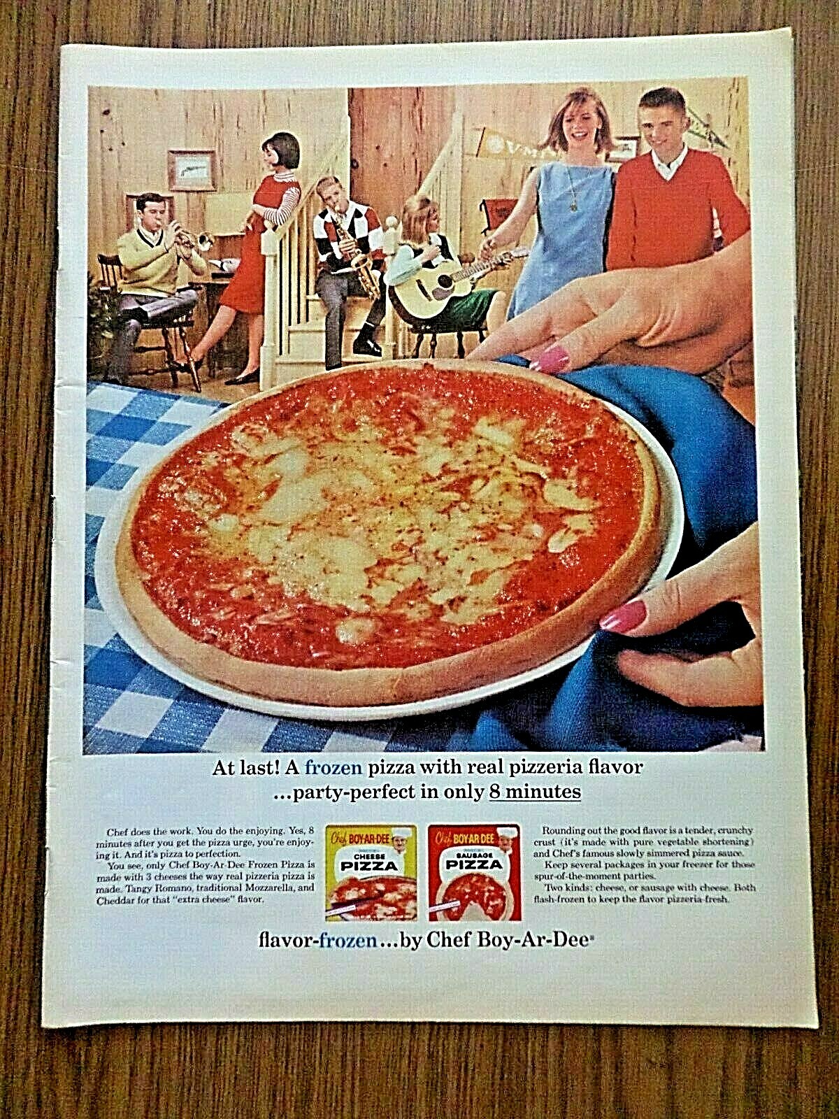 1964 Chef Boy Ar Dee Pizza Ad A Frozen Pizza Party Perfect in 8 Minutes ...
