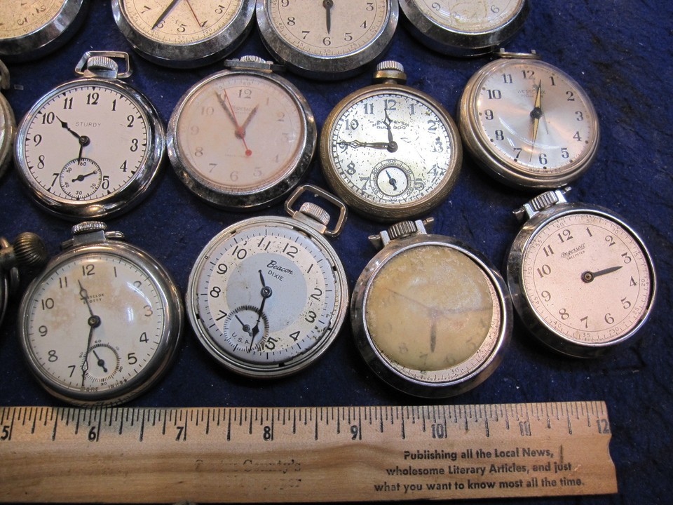 large lot of dollar watch pocket watches for parts or repair | eBay