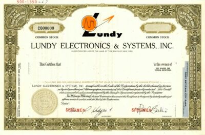 Lundy Electronics and Systems, Inc. - Specimen Stocks & Bonds | eBay