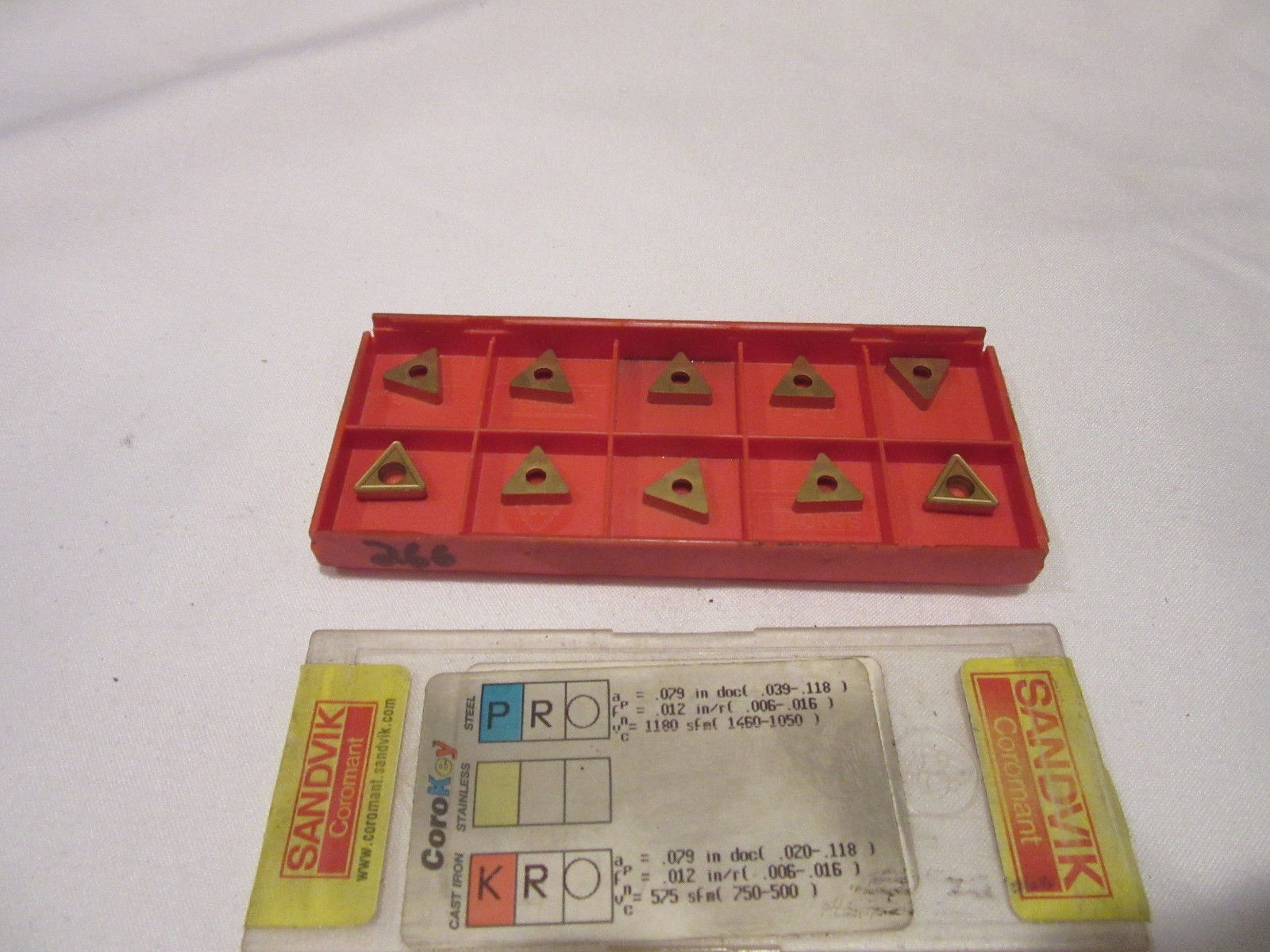 Qty (10) Sandvik TCMT 110208-UR Grade 4015 2.(1.5)2-UR Carbide Insert ...
