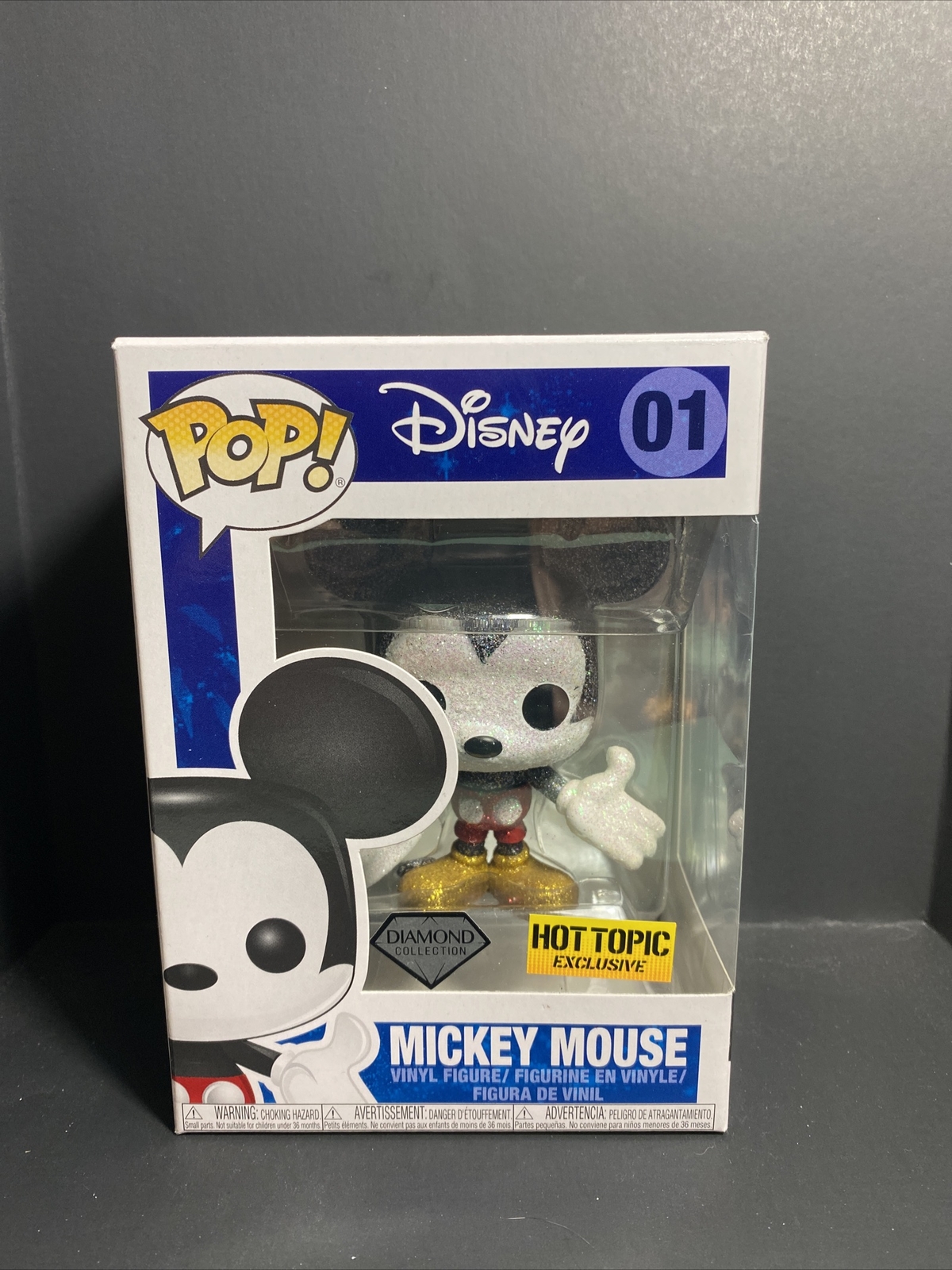Funko Pop Disney #01 Mickey Mouse Diamond Collection Hot Topic ...