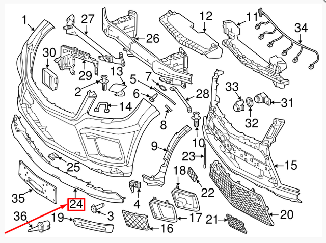 Mercedes-Benz GL X166 Front Bumper Lower Chrome Trim A1668857825 ...