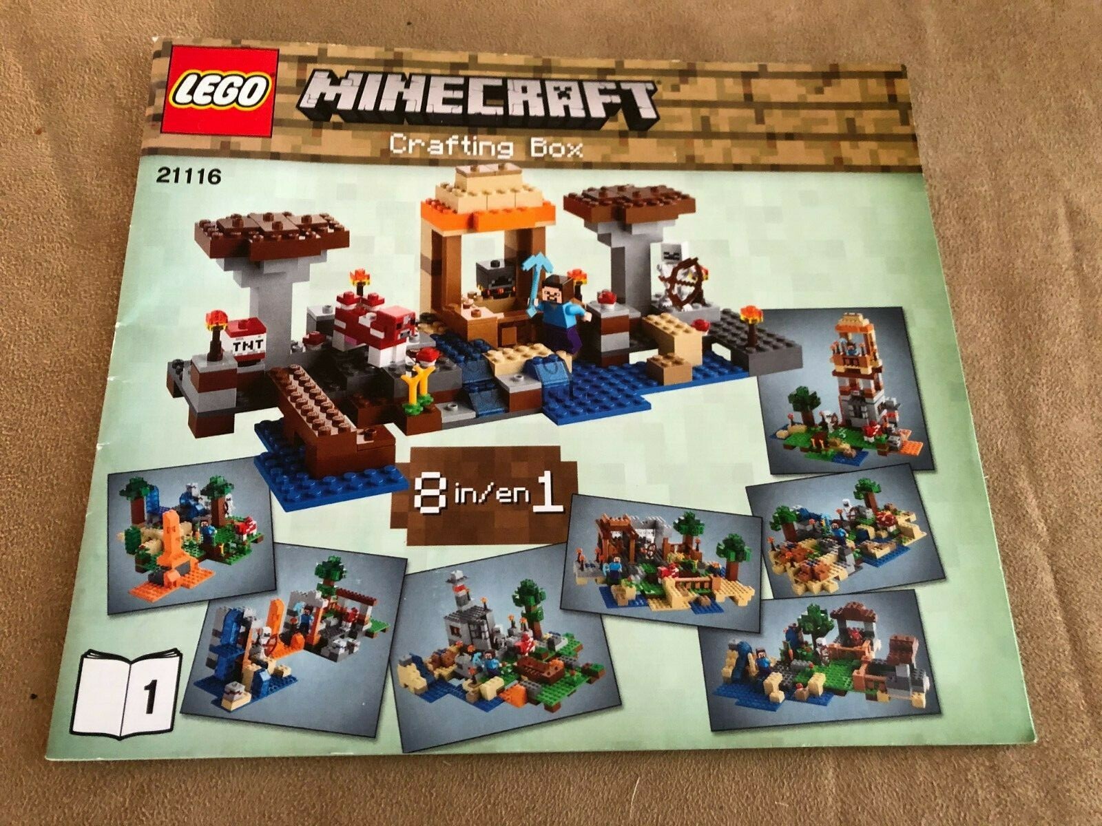 21116 LEGO Complete Minecraft Crafting Box Steve 8 in 1 build ...