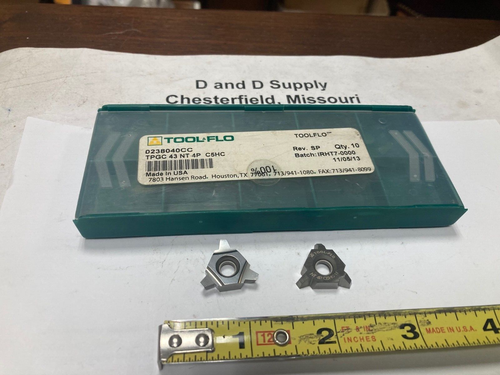 Lot of 2, Tool-Flo 0238040CC, TPGC 43 NT 4P C5HC, Carbide Threading ...