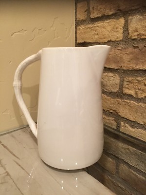 Pottery Barn Antler Handled Pitcher Stag Christmas Holiday Reindeer ...