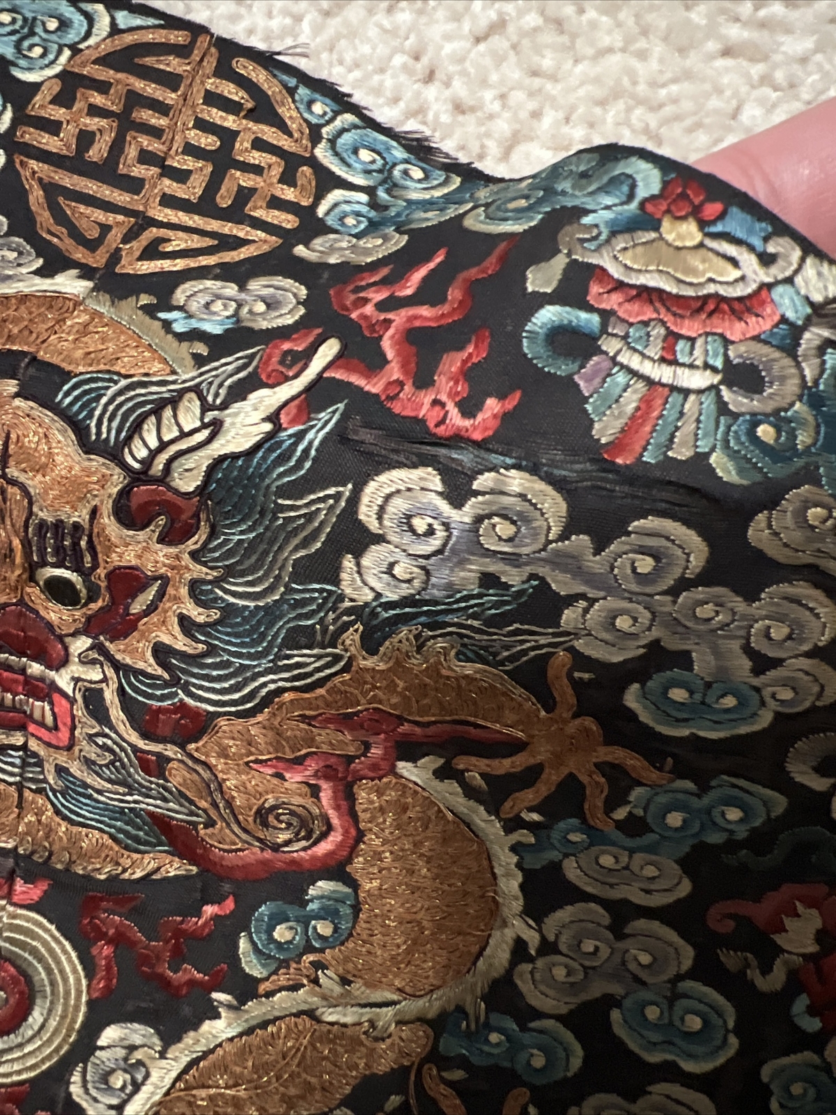 Chinese Antique silk dragon | eBay