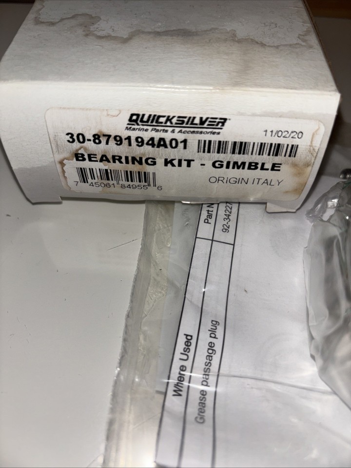30-879194A01 NEW GENUINE OEM MERCURY QUICKSILVER GIMBLE BEARING KIT LOT ...