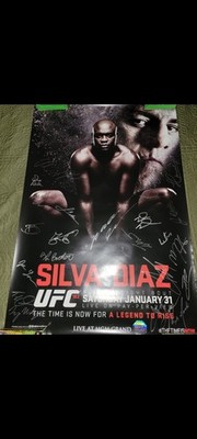 UFC 183 Autographed Fight Poster SBC(Signed By Card) Anderson Silva ...