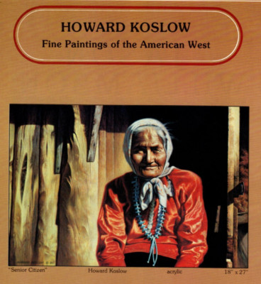 1981 HOWARD KOSLOW ART EXHIBIT PRINT AD NATIVE "SENIOR CITIZEN" GALLERY ...