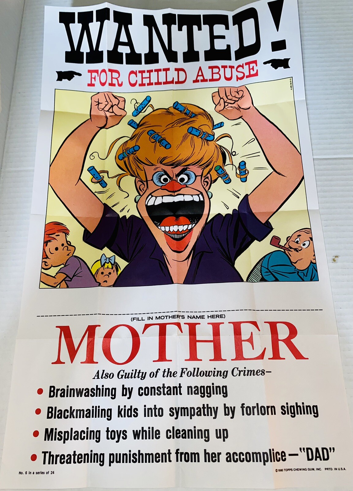 Vintage Topps Wanted Poster #6 MOTHER 1980 | eBay