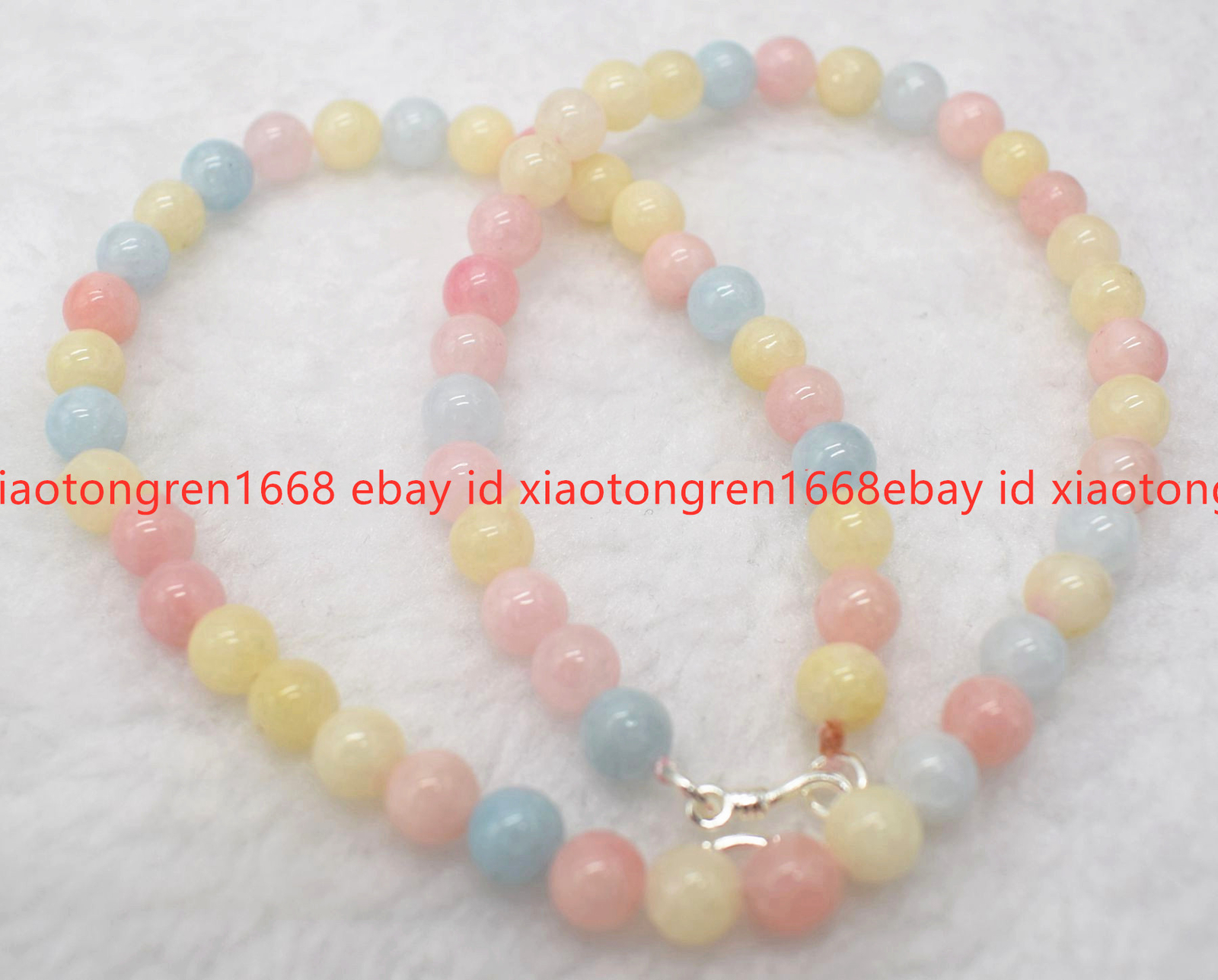 Charming Natural 6mm Multicolor Morganite Gems Round Beads Necklace 16 ...