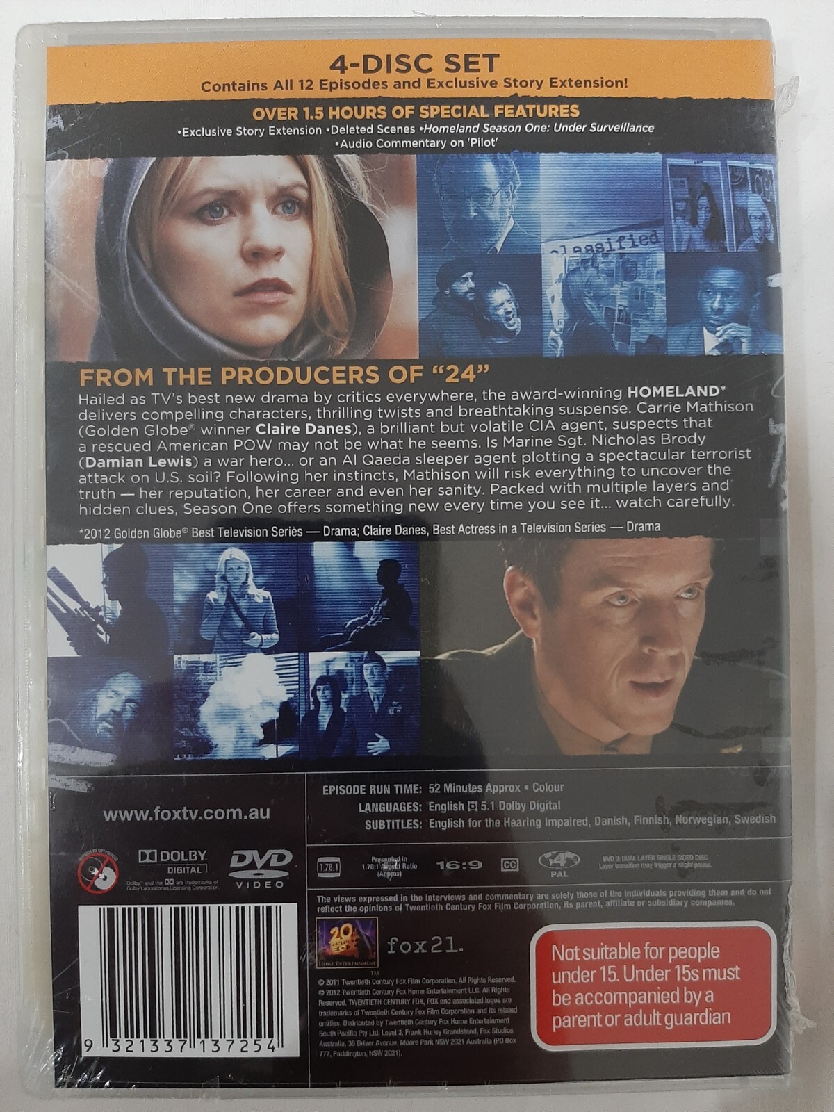HOMELAND The Complete First Season DVD 4 Disc Set NEW & SEALED PAL ...