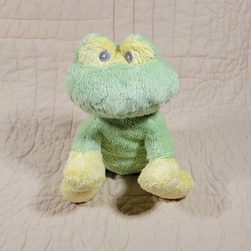 Unipak Green Frog Rattle Plush Pink Yellow Dots Spots 9" Stuffie ...