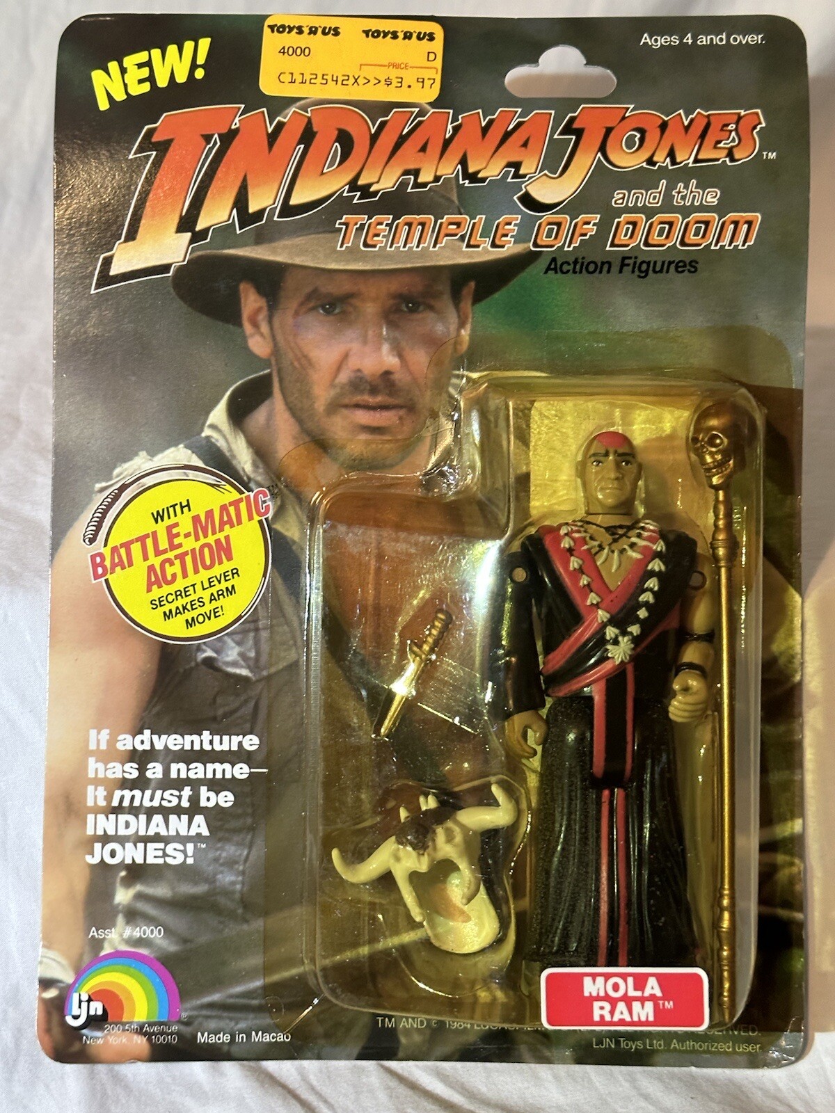Vintage 1984 LJN The Temple of Doom Indiana Jones Mola Ram Action ...