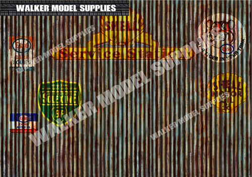 1:18 1:24 scale (3xA4) Garage walls - Peel and Apply decals sheets. Set ...