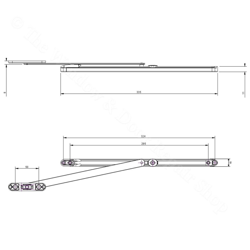 UPVC Door Restrictor 90 Degree Arm Door Stay 335mm Stainless Steel ...
