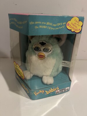 Furby Babies 1999 White/Light Blue Body Pink Ears 70-940 by Tiger ...