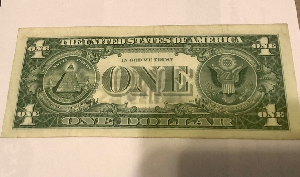 1957 One Dollar Blue Seal Series B Note Silver Certificate Crisp Bill ...