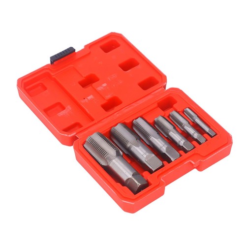 6Pcs NPT Pipe Tap Set Carbon Steel Tapping Tool Kit for PVC Pipe 1in to ...