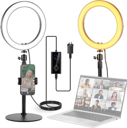 NEEWER 10" 20W LED Ring Light with Desk Stand Phone Holder for iPhone ...