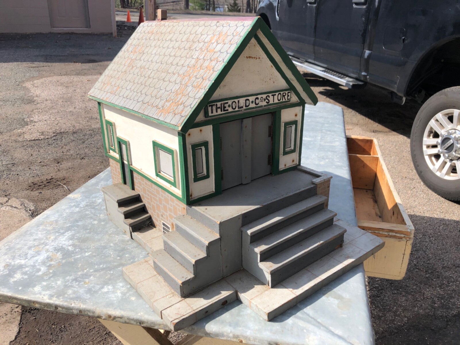 vintage c1940 folk art country store model building 23.5” x 19” x 19 ...
