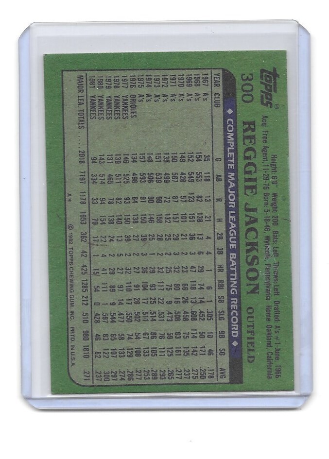 1982 Topps #300 Reggie "Mr. October" Jackson NRMT | eBay