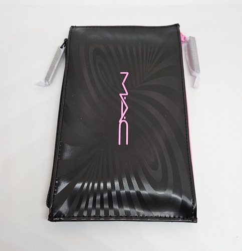MAC Cosmetic Travel Pouch Black w/Pink Trim NEW! | eBay