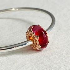 Authentic PANDORA Rose Pink Decorative Leaves Charm 788238SSP BRAND Ne ...