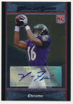 YAMON FIGURS 2007 BOWMAN CHROME #91 ROOKIE AUTOGRAPH BALTIMORE RAVENS ...