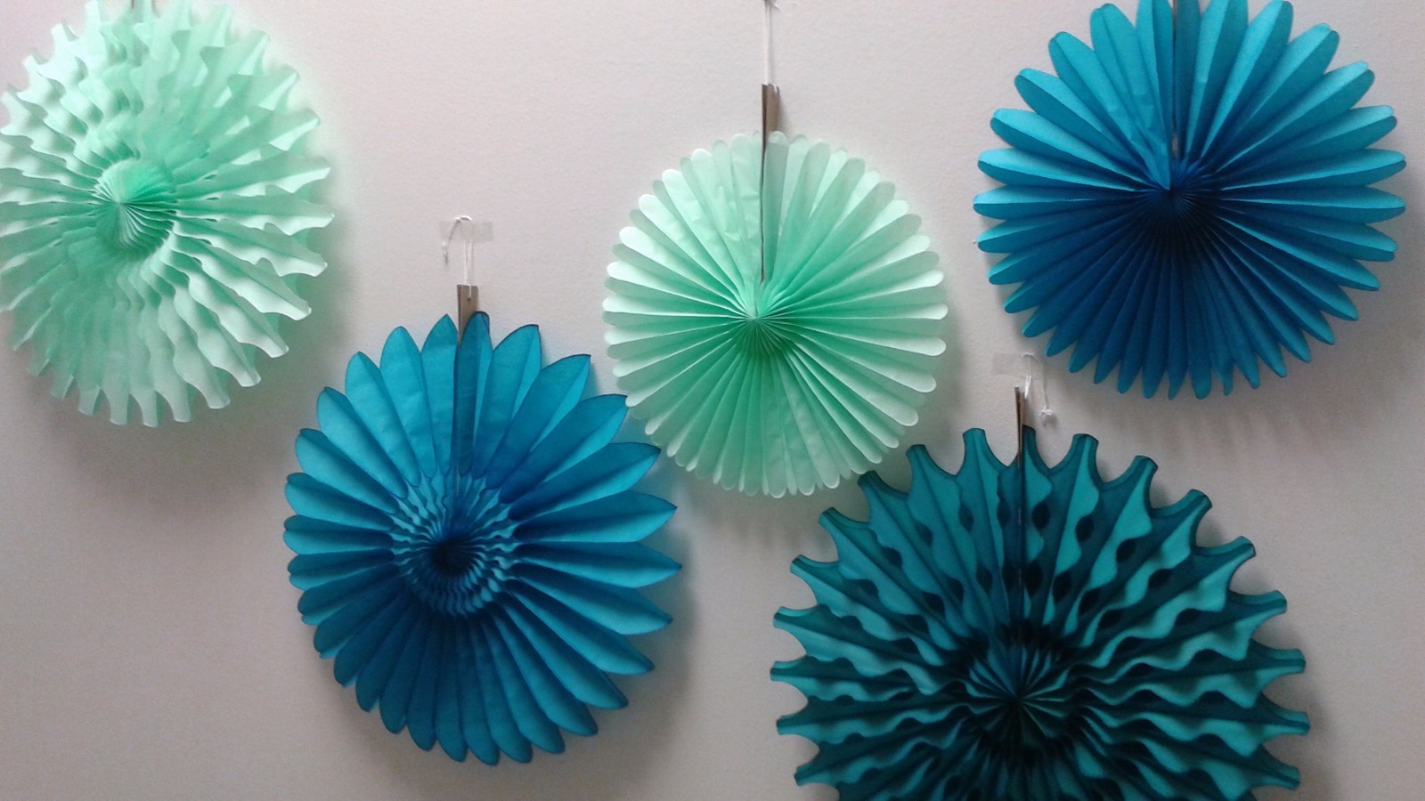 Party Hanging Decoration Tissue Paper Fan Kit (set of 5 fans) by Devra ...