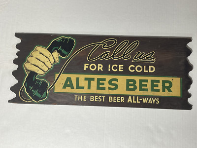 VINTAGE 1940s ALTES BEER SIGN DETROIT MICHIGAN | eBay