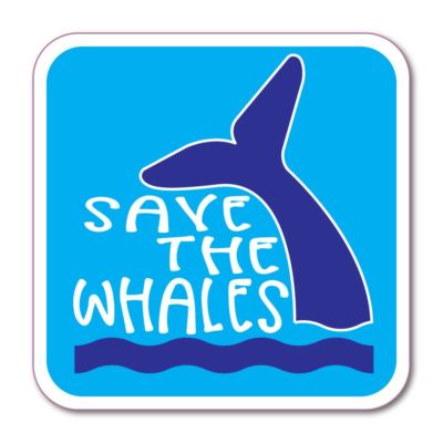 Save the whales sea ocean animal protect blue whale Car Sticker Decal ...