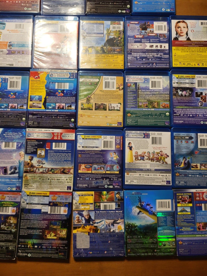 LOT of 30 Disney Pixar Kids Cartoon Blu Ray DVD Disc Movies Film READ ...