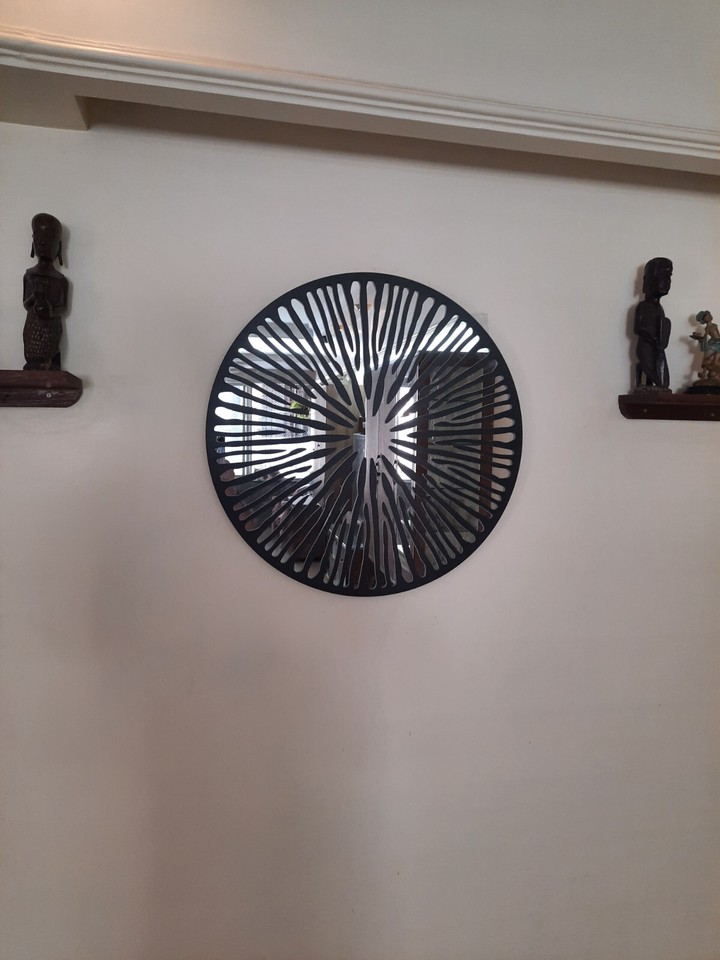 Black Wood Art Wall Mirror Dew Drops Handmade Designer Home Decor ...