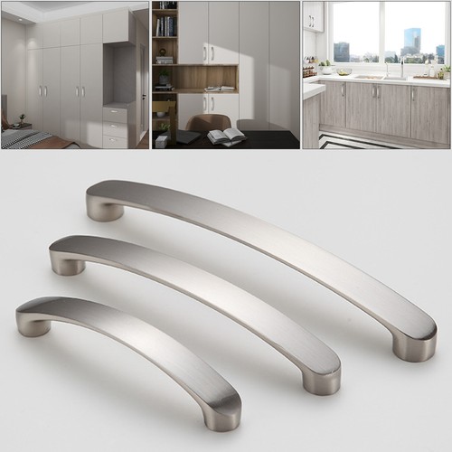 Brushed Nickel Kitchen Door Cabinet Drawer Handle Pulls 96MM 128MM ...