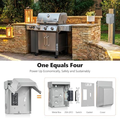 Outdoor Electrical Outlet With Cover 20 Amp Wrtr Gfci Receptacle Plug ...