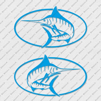 TROPHY BOAT MARLIN LOGO DECALS 2 22.25" LONG | eBay