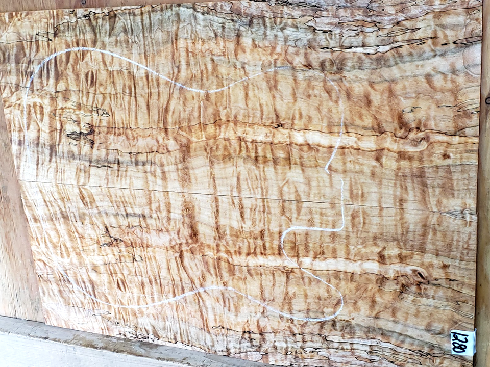 Flame Quilted Maple Wood 1280 Luthier Electric Guitar Top Set 22 x16.5 ...