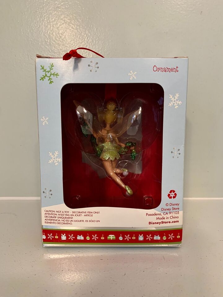 Walt Disney Store Tinker Bell Christmas Ornament Mistletoe Peter Pan ...