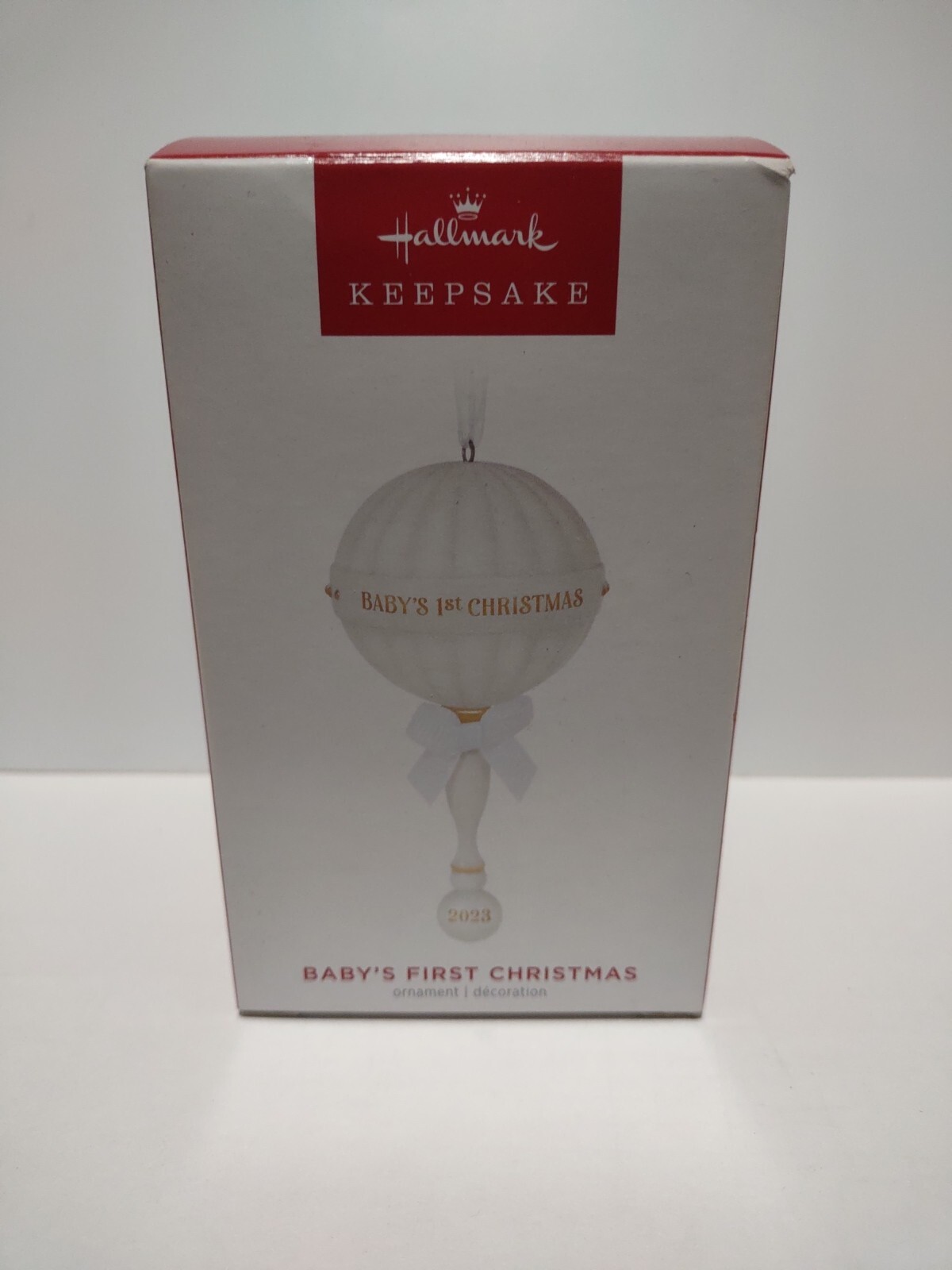 2023 Hallmark BABY'S FIRST CHRISTMAS Porcelain Rattle Keepsake Ornament ...