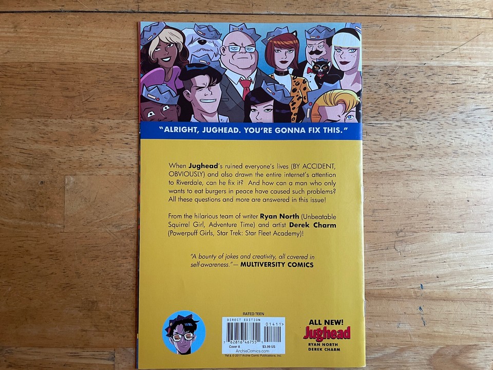 2017 ARCHIE COMICS JUGHEAD 14 BETTY VERONICA REGGIE DILTON BIG MOOSE ...