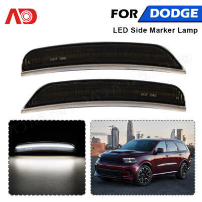 Smoked Lens White LED Front Bumper Side Marker Light For 2021-2024 ...