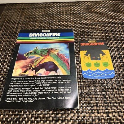 1982 Intellivision IMAGIC DRAGONFIRE Manual And 1 Overlay Only | eBay