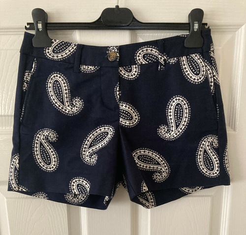 BODEN Bistro Shorts size 6 petite blue & white paisley colour WJ032 b1 ...